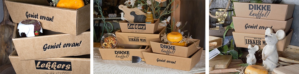 Karton verpakking bij Mand en Deco